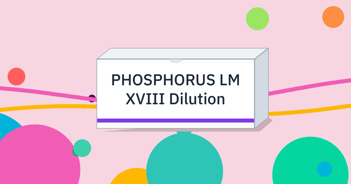 Symbolbild: Packung mit der Aufschrift PHOSPHORUS LM XVIII Dilution (PZN 02821600) – Verfügbarkeit und Bezug in Apotheken in Frankfurt am Main
