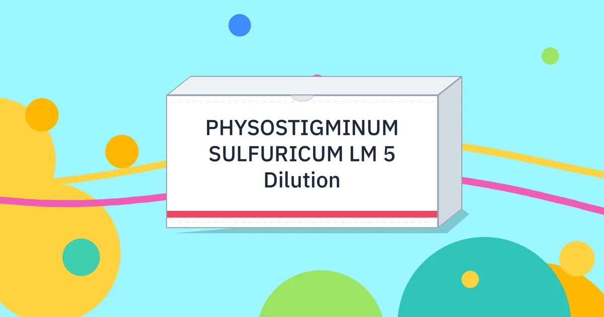 Symbolbild: Packung mit der Aufschrift PHYSOSTIGMINUM SULFURICUM LM 5 Dilution (PZN 13640089) – Verfügbarkeit und Bezug in Apotheken in Frankfurt am Main