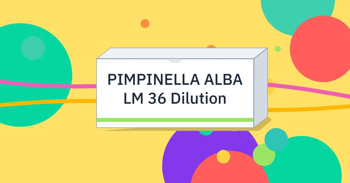 Symbolbild: Packung mit der Aufschrift PIMPINELLA ALBA LM 36 Dilution (PZN 13644101) – Verfügbarkeit und Bezug in Apotheken in Frankfurt am Main