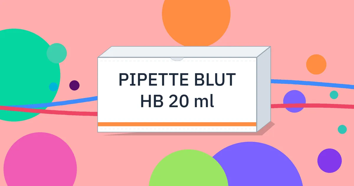 Symbolbild: Packung mit der Aufschrift PIPETTE BLUT HB 20 ml (PZN 01968198) – Verfügbarkeit und Bezug in Apotheken in Frankfurt am Main