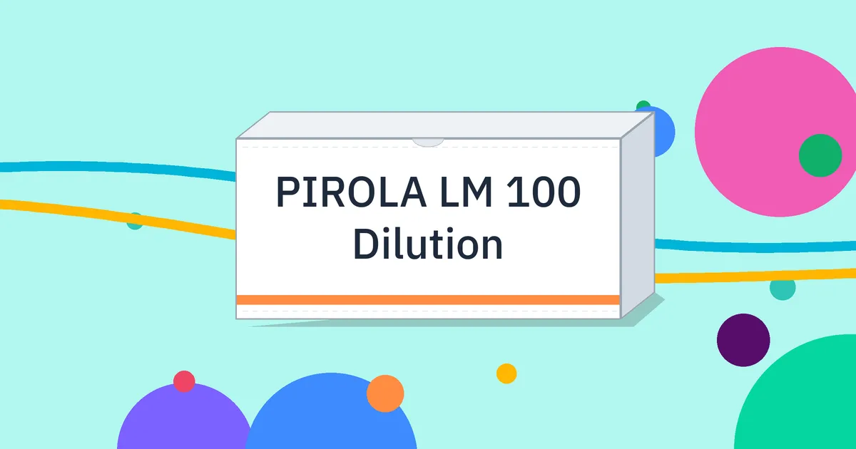 Symbolbild: Packung mit der Aufschrift PIROLA LM 100 Dilution (PZN 13645572) – Verfügbarkeit und Bezug in Apotheken in Frankfurt am Main