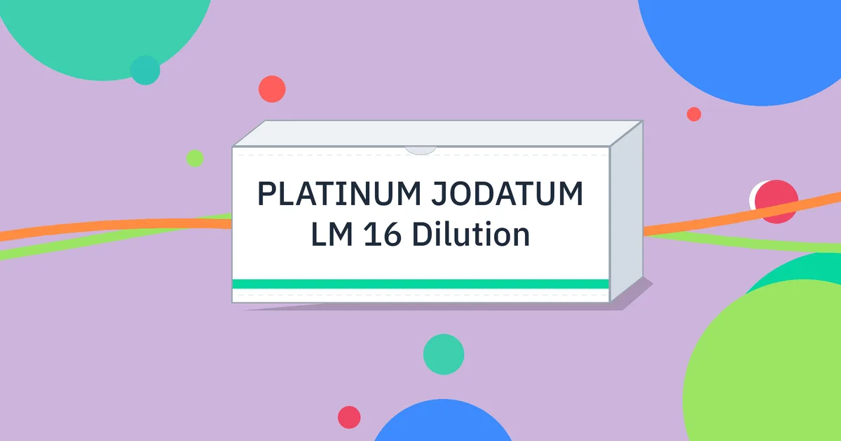 Symbolbild: Packung mit der Aufschrift PLATINUM JODATUM LM 16 Dilution (PZN 13647648) – Verfügbarkeit und Bezug in Apotheken in Frankfurt am Main