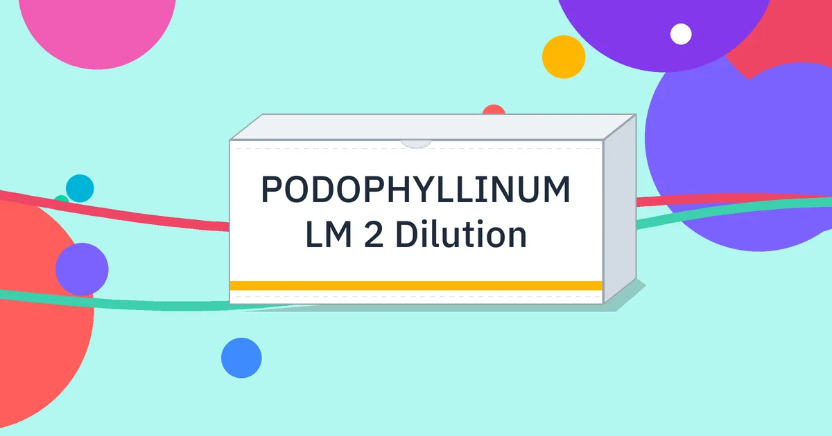 Symbolbild: Packung mit der Aufschrift PODOPHYLLINUM LM 2 Dilution (PZN 13660873) – Verfügbarkeit und Bezug in Apotheken in Frankfurt am Main