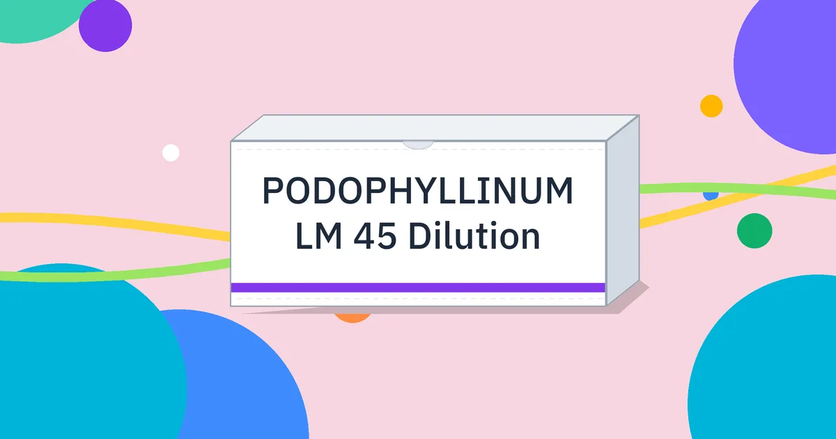 Symbolbild: Packung mit der Aufschrift PODOPHYLLINUM LM 45 Dilution (PZN 13661246) – Verfügbarkeit und Bezug in Apotheken in Frankfurt am Main