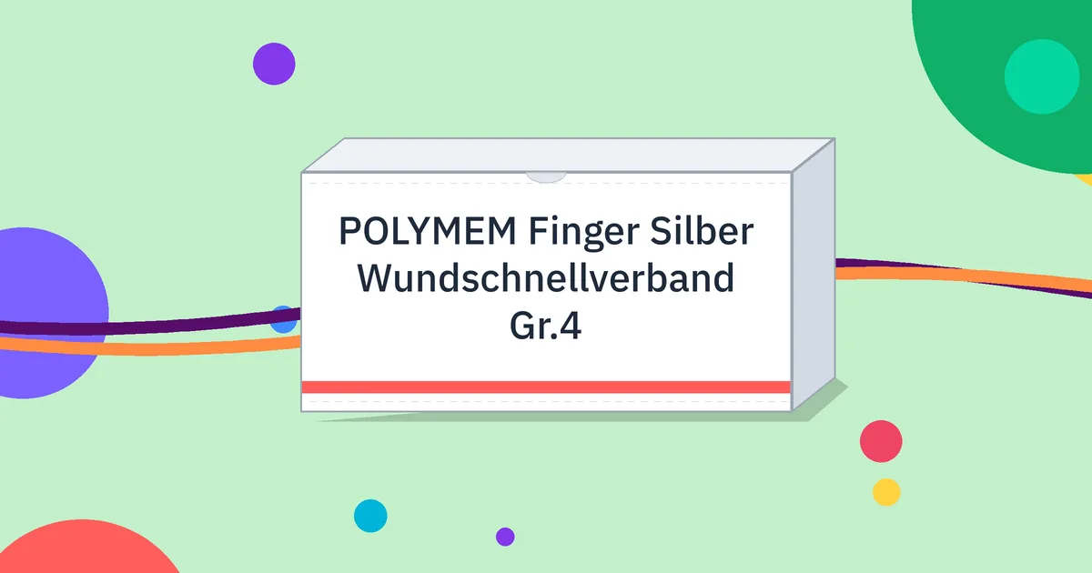 Symbolbild: Packung mit der Aufschrift POLYMEM Finger Silber Wundschnellverband Gr.4 (PZN 10143930) – Verfügbarkeit und Bezug in Apotheken in Frankfurt am Main