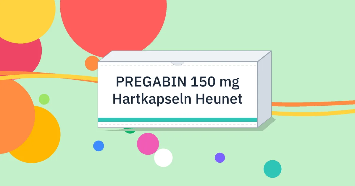 Symbolbild: Packung mit der Aufschrift PREGABIN 150 mg Hartkapseln Heunet (PZN 15303918) – Verfügbarkeit und Bezug in Apotheken in Frankfurt am Main