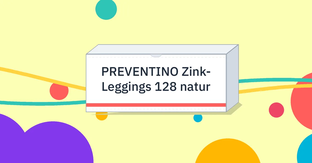 Symbolbild: Packung mit der Aufschrift PREVENTINO Zink-Leggings 128 natur (PZN 12447083) – Verfügbarkeit und Bezug in Apotheken in Frankfurt am Main