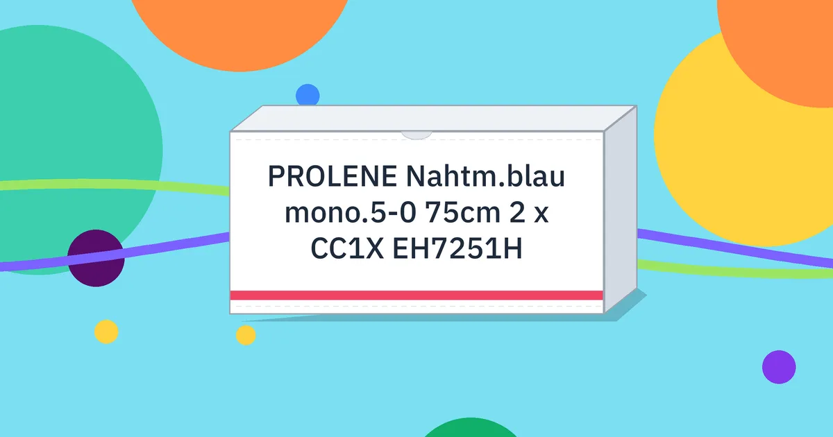 Symbolbild: Packung mit der Aufschrift PROLENE Nahtm.blau mono.5-0 75cm 2 x CC1X EH7251H (PZN 20911229) – Verfügbarkeit und Bezug in Apotheken in Frankfurt am Main