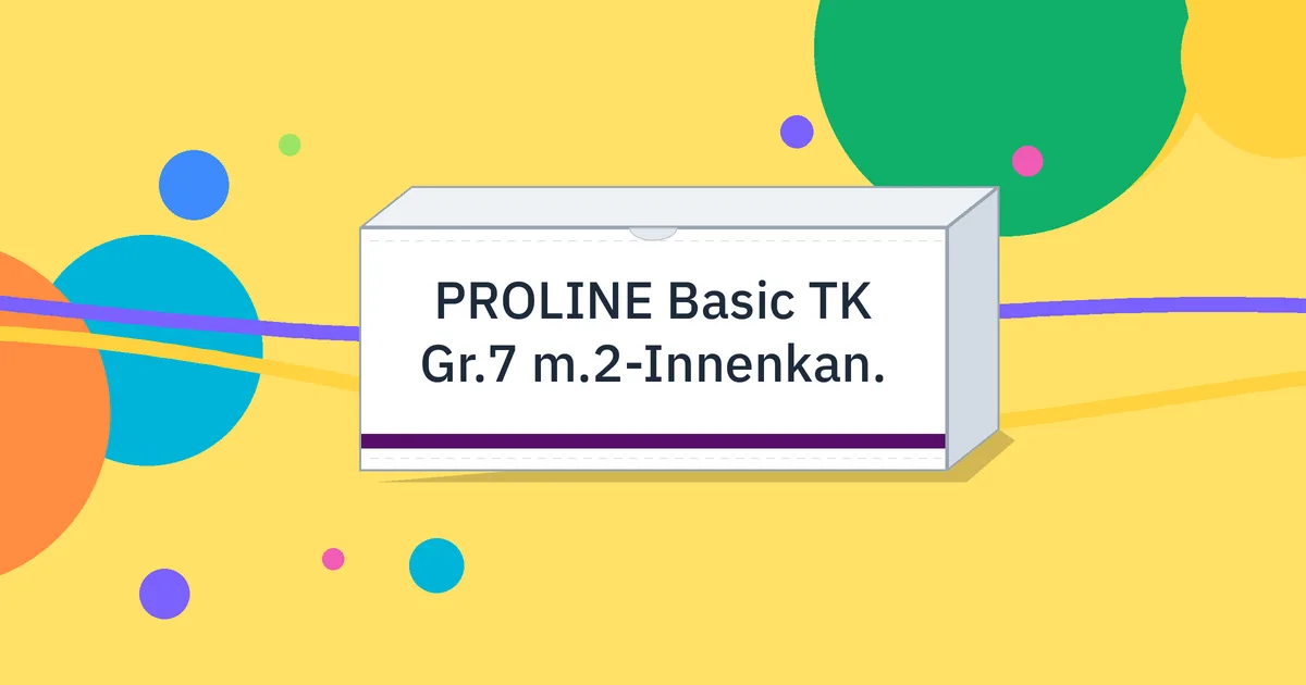 Symbolbild: Packung mit der Aufschrift PROLINE Basic TK Gr.7 m.2-Innenkan. (PZN 16148012) – Verfügbarkeit und Bezug in Apotheken in Frankfurt am Main