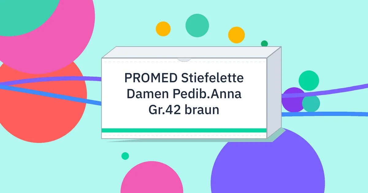 Symbolbild: Packung mit der Aufschrift PROMED Stiefelette Damen Pedib.Anna Gr.42 braun (PZN 11710124) – Verfügbarkeit und Bezug in Apotheken in Frankfurt am Main