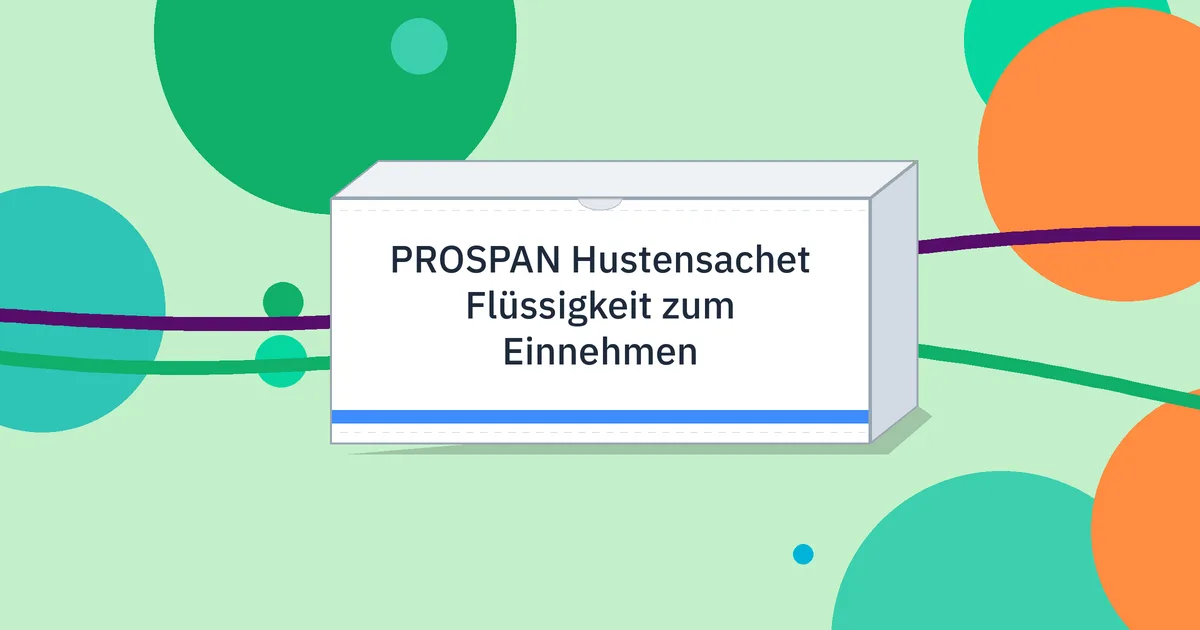 Symbolbild: Packung mit der Aufschrift PROSPAN Hustensachet Flüssigkeit zum Einnehmen (PZN 18008829) – Verfügbarkeit und Bezug in Apotheken in Frankfurt am Main