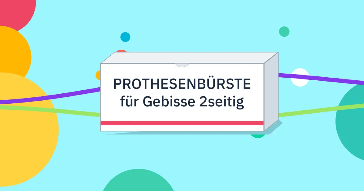 Symbolbild: Packung mit der Aufschrift PROTHESENBÜRSTE für Gebisse 2seitig (PZN 09508823) – Verfügbarkeit und Bezug in Apotheken in Frankfurt am Main