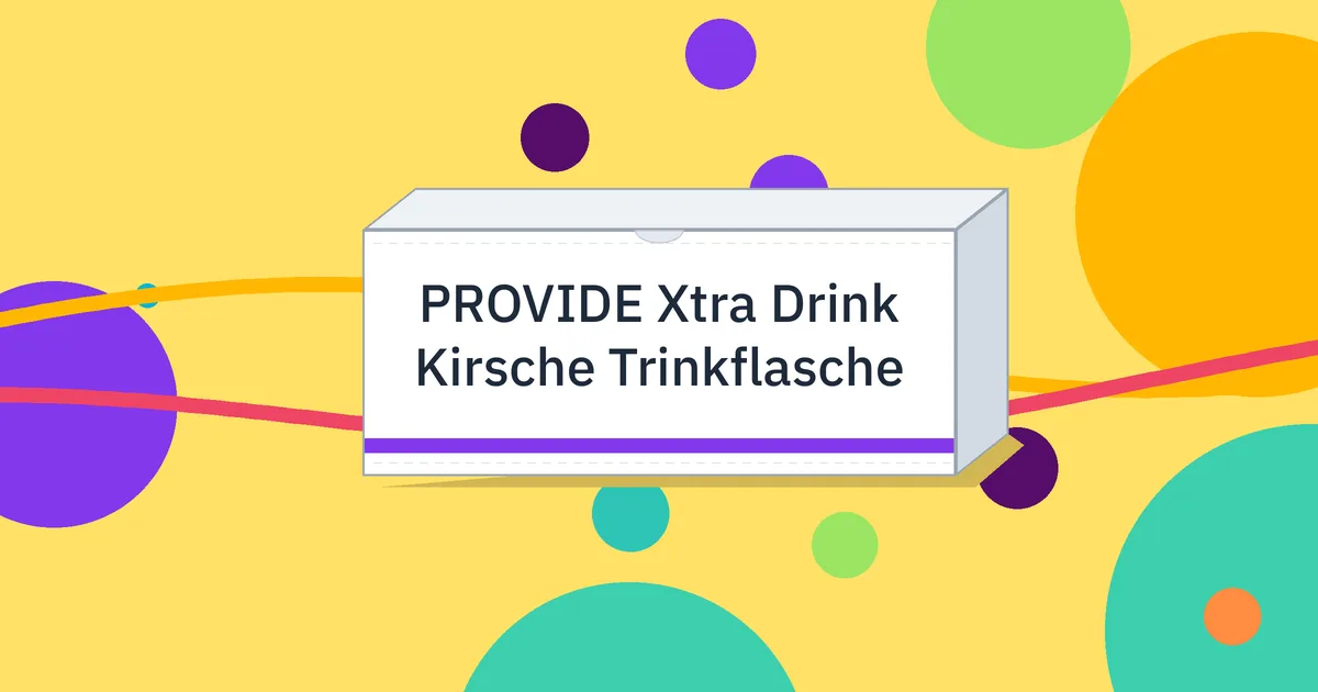 Symbolbild: Packung mit der Aufschrift PROVIDE Xtra Drink Kirsche Trinkflasche (PZN 00498856) – Verfügbarkeit und Bezug in Apotheken in Frankfurt am Main