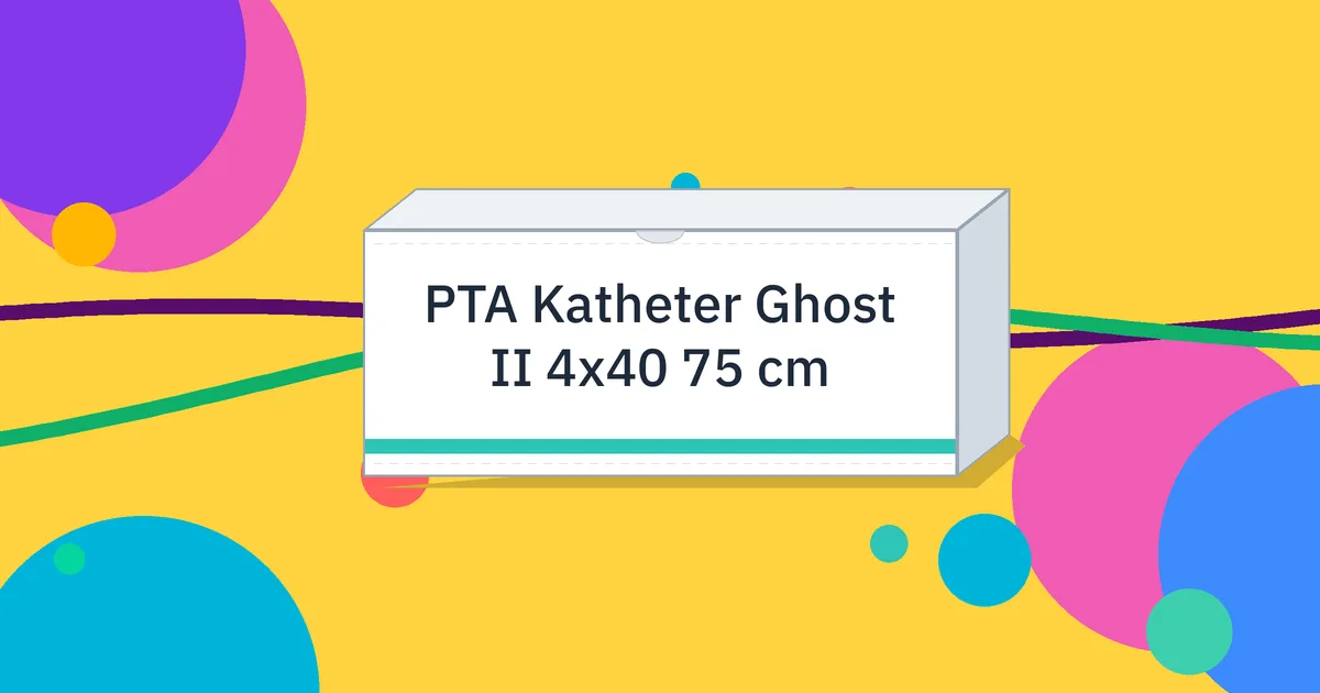 Symbolbild: Packung mit der Aufschrift PTA Katheter Ghost II 4x40 75 cm (PZN 00116636) – Verfügbarkeit und Bezug in Apotheken in Frankfurt am Main