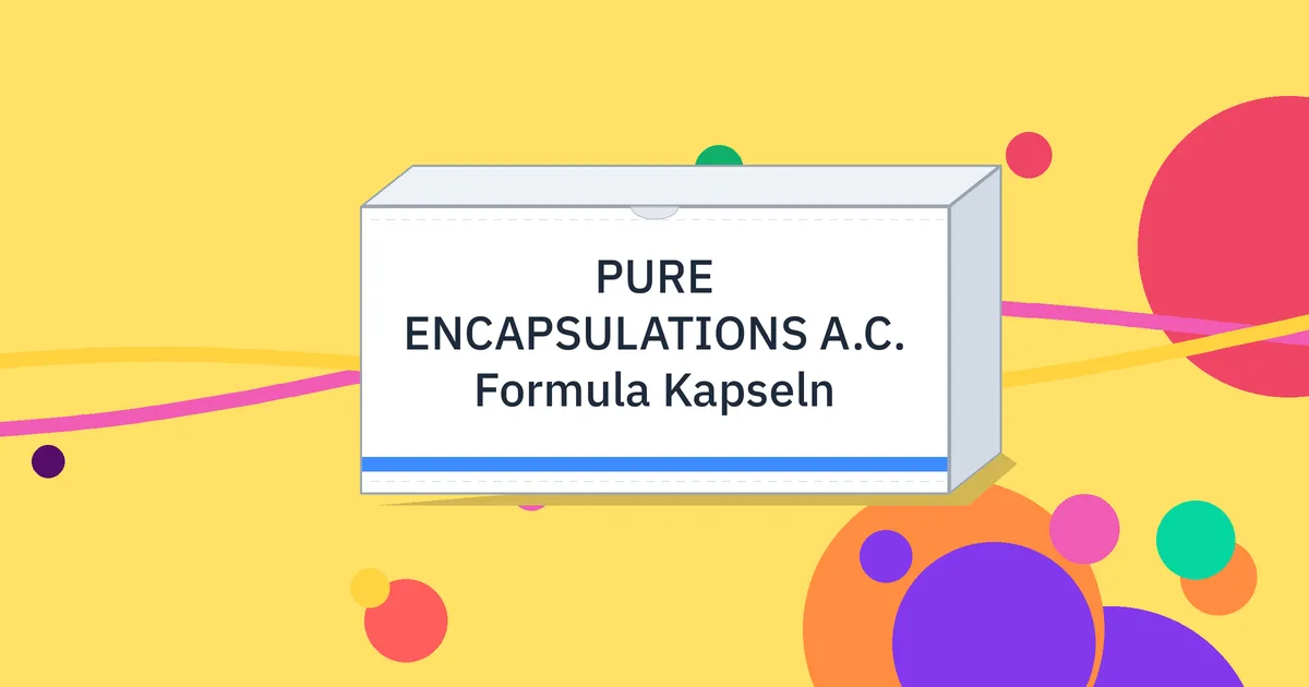 Symbolbild: Packung mit der Aufschrift PURE ENCAPSULATIONS A.C. Formula Kapseln (PZN 05135176) – Verfügbarkeit und Bezug in Apotheken in Frankfurt am Main