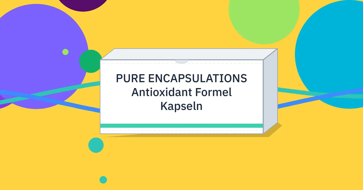Symbolbild: Packung mit der Aufschrift PURE ENCAPSULATIONS Antioxidant Formel Kapseln (PZN 06552189) – Verfügbarkeit und Bezug in Apotheken in Frankfurt am Main