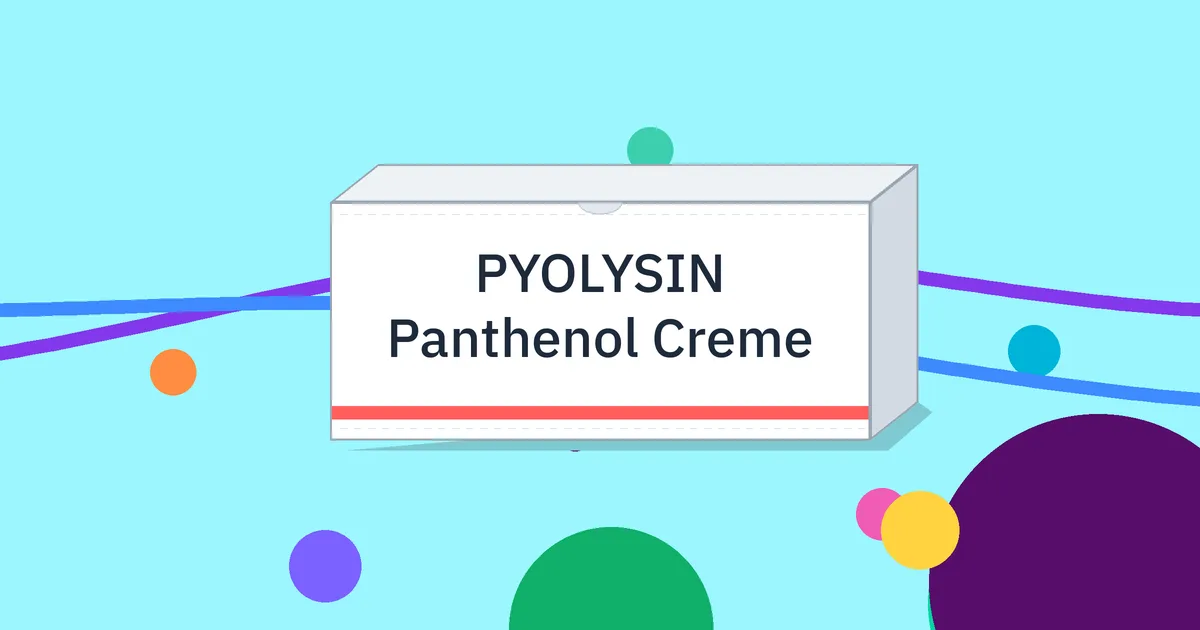 Symbolbild: Packung mit der Aufschrift PYOLYSIN Panthenol Creme (PZN 17247615) – Verfügbarkeit und Bezug in Apotheken in Frankfurt am Main