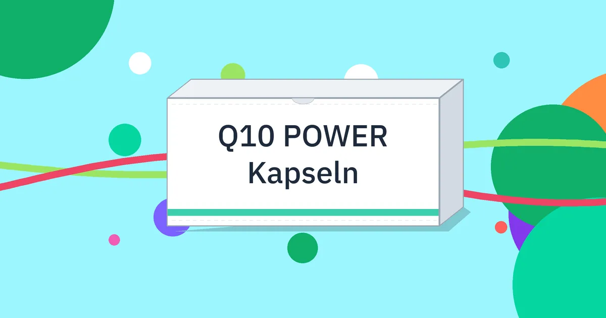 Symbolbild: Packung mit der Aufschrift Q10 POWER Kapseln (PZN 04669970) – Verfügbarkeit und Bezug in Apotheken in Frankfurt am Main