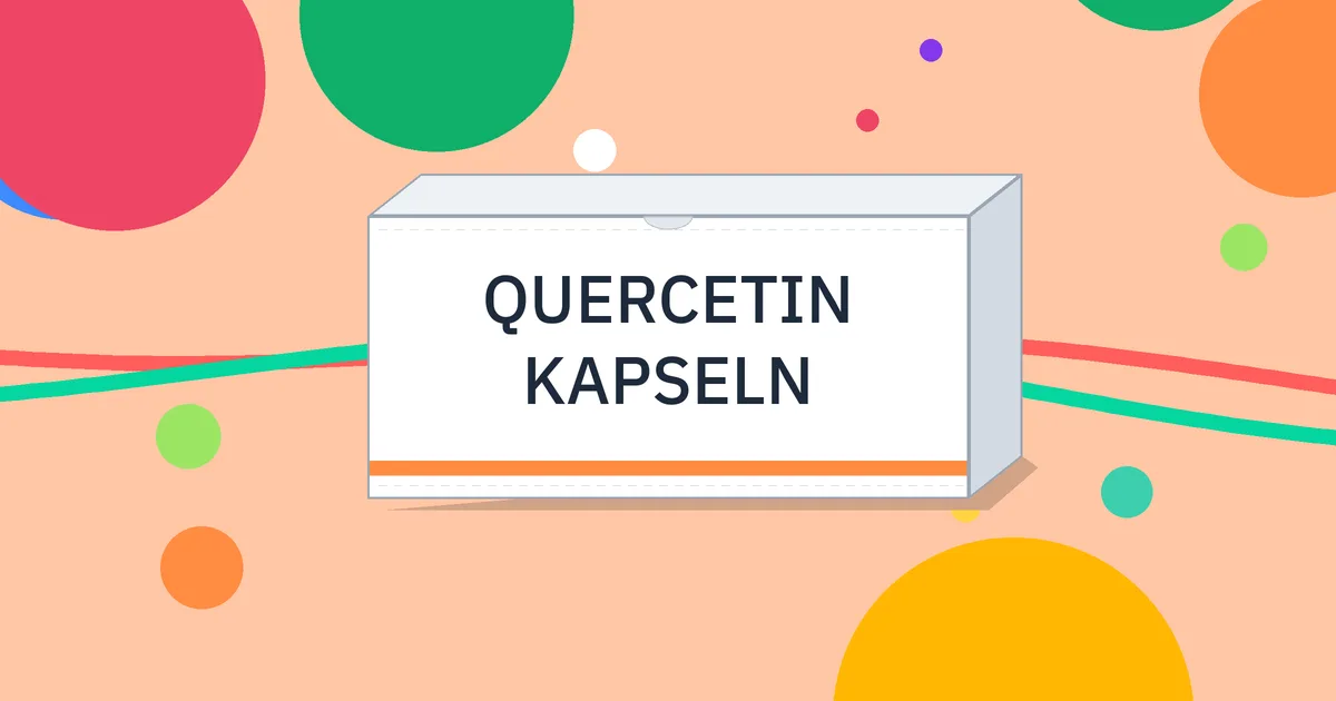 Symbolbild: Packung mit der Aufschrift QUERCETIN KAPSELN (PZN 17884428) – Verfügbarkeit und Bezug in Apotheken in Frankfurt am Main