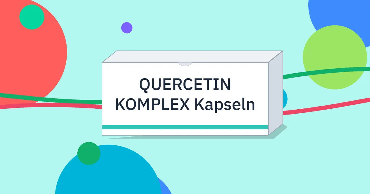 Symbolbild: Packung mit der Aufschrift QUERCETIN KOMPLEX Kapseln (PZN 19642221) – Verfügbarkeit und Bezug in Apotheken in Frankfurt am Main