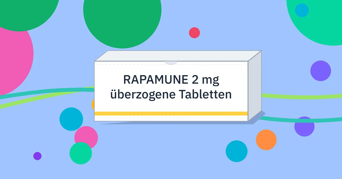 Symbolbild: Packung mit der Aufschrift RAPAMUNE 2 mg überzogene Tabletten (PZN 00214563) – Verfügbarkeit und Bezug in Apotheken in Frankfurt am Main
