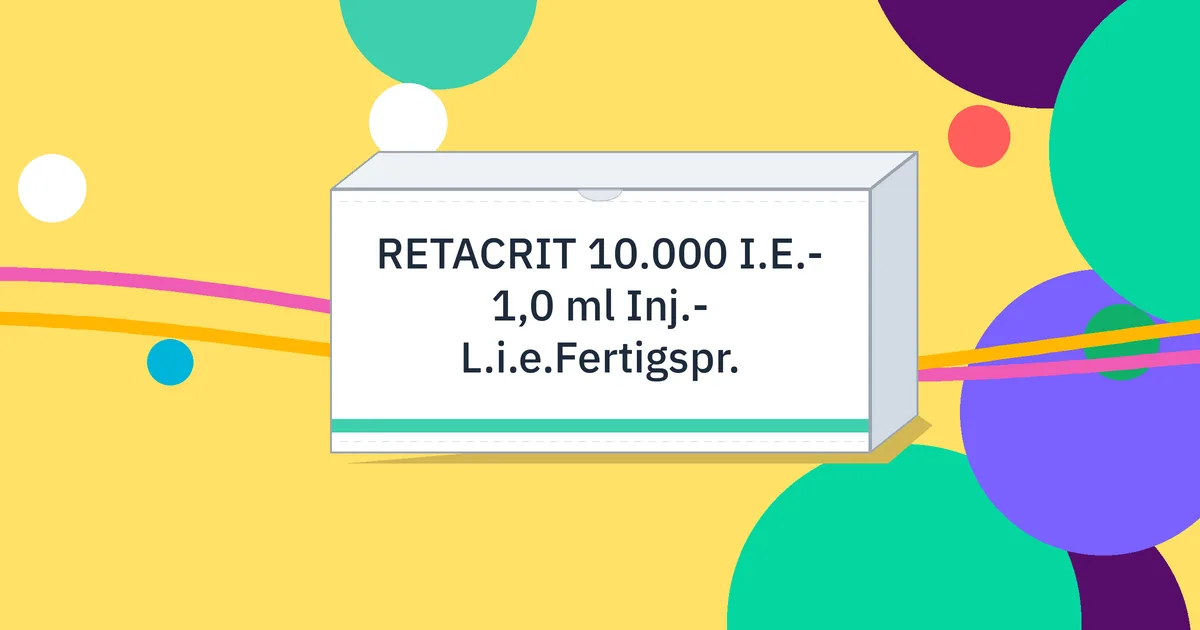 Symbolbild: Packung mit der Aufschrift RETACRIT 10.000 I.E.-1,0 ml Inj.-L.i.e.Fertigspr. (PZN 11341336) – Verfügbarkeit und Bezug in Apotheken in Frankfurt am Main
