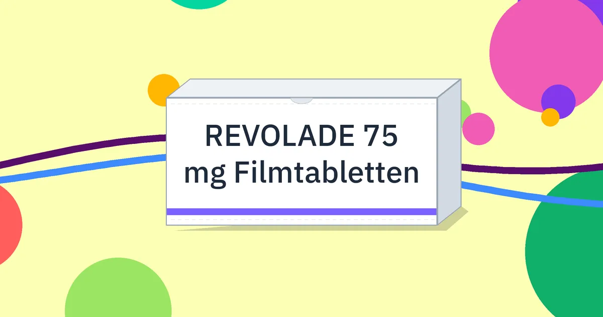 Symbolbild: Packung mit der Aufschrift REVOLADE 75 mg Filmtabletten (PZN 15320621) – Verfügbarkeit und Bezug in Apotheken in Frankfurt am Main