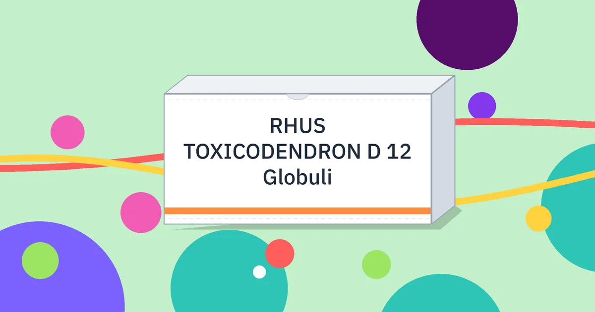 Symbolbild: Packung mit der Aufschrift RHUS TOXICODENDRON D 12 Globuli (PZN 19417895) – Verfügbarkeit und Bezug in Apotheken in Frankfurt am Main