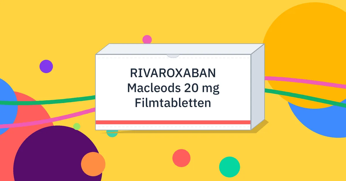 Symbolbild: Packung mit der Aufschrift RIVAROXABAN Macleods 20 mg Filmtabletten (PZN 20179573) – Verfügbarkeit und Bezug in Apotheken in Frankfurt am Main