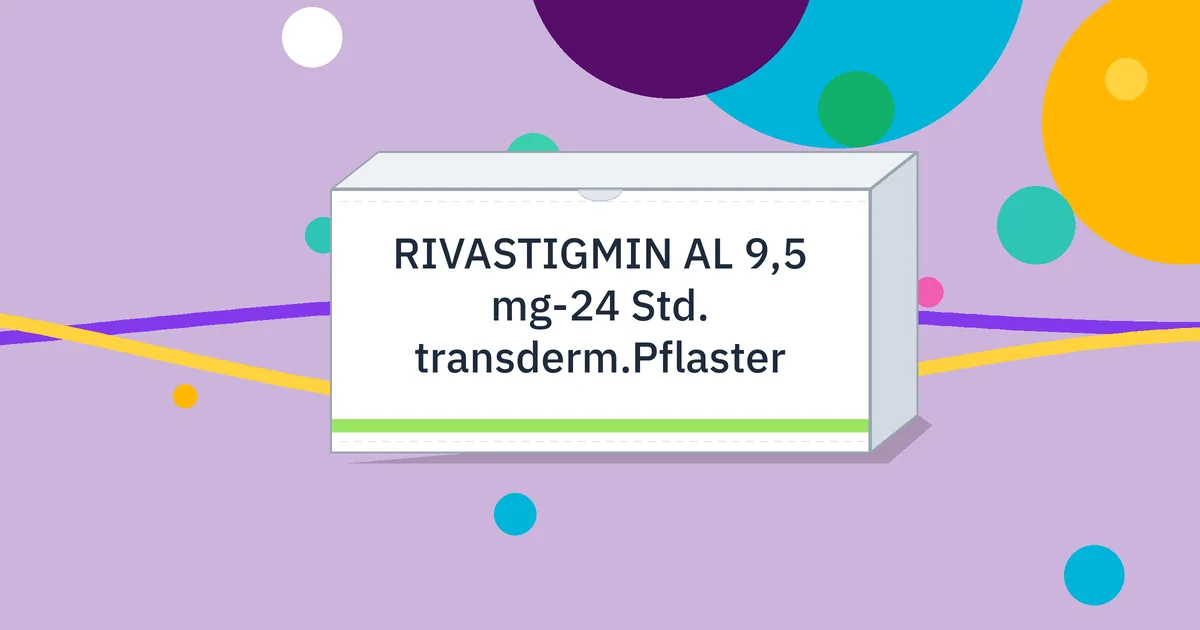 Symbolbild: Packung mit der Aufschrift RIVASTIGMIN AL 9,5 mg-24 Std. transderm.Pflaster (PZN 04369860) – Verfügbarkeit und Bezug in Apotheken in Frankfurt am Main