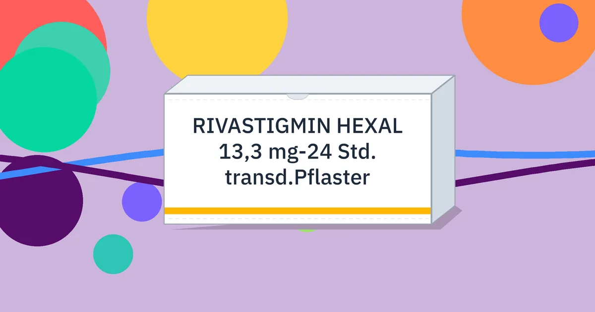 Symbolbild: Packung mit der Aufschrift RIVASTIGMIN HEXAL 13,3 mg-24 Std. transd.Pflaster (PZN 11112015) – Verfügbarkeit und Bezug in Apotheken in Frankfurt am Main