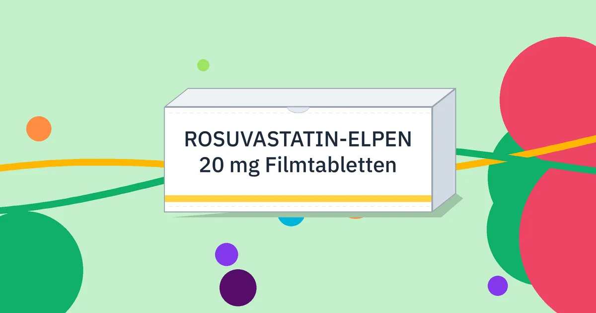 Symbolbild: Packung mit der Aufschrift ROSUVASTATIN-ELPEN 20 mg Filmtabletten (PZN 14166767) – Verfügbarkeit und Bezug in Apotheken in Frankfurt am Main