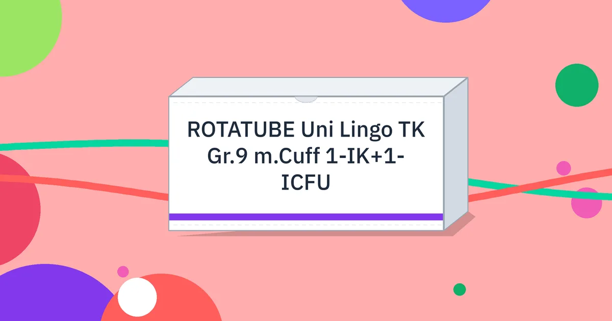 Symbolbild: Packung mit der Aufschrift ROTATUBE Uni Lingo TK Gr.9 m.Cuff 1-IK+1-ICFU (PZN 20925378) – Verfügbarkeit und Bezug in Apotheken in Frankfurt am Main