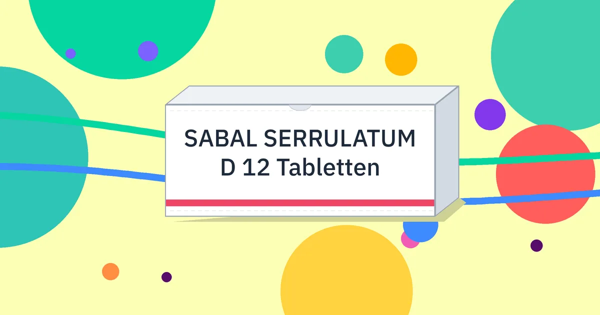 Symbolbild: Packung mit der Aufschrift SABAL SERRULATUM D 12 Tabletten (PZN 02635659) – Verfügbarkeit und Bezug in Apotheken in Frankfurt am Main