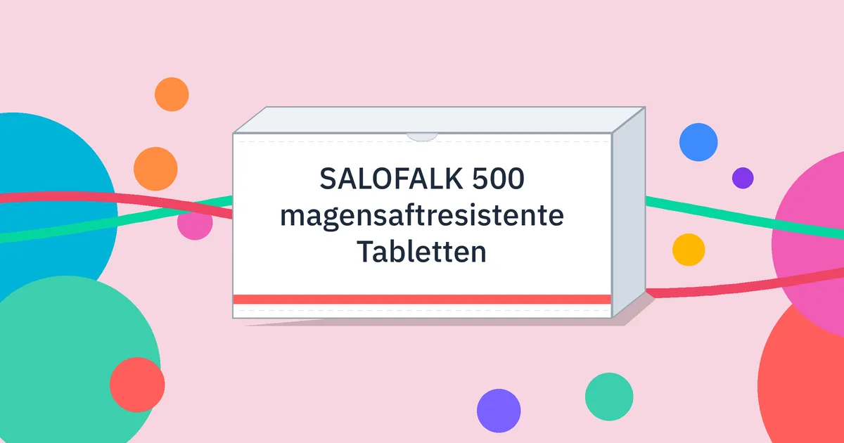 Symbolbild: Packung mit der Aufschrift SALOFALK 500 magensaftresistente Tabletten (PZN 07371679) – Verfügbarkeit und Bezug in Apotheken in Frankfurt am Main