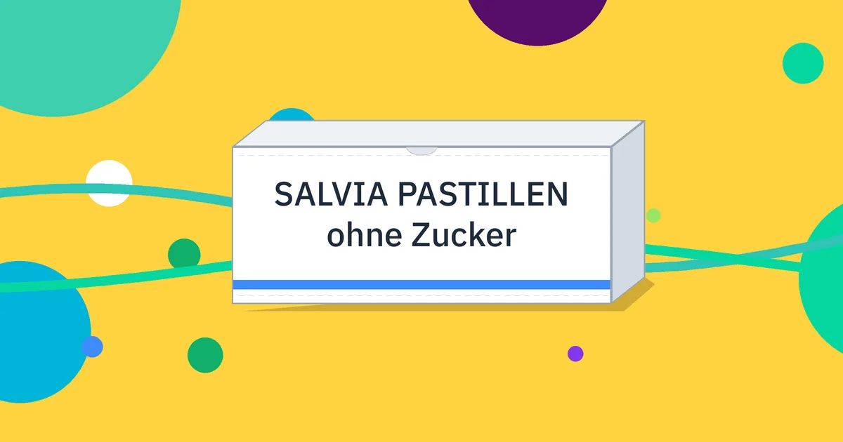 Symbolbild: Packung mit der Aufschrift SALVIA PASTILLEN ohne Zucker (PZN 03528233) – Verfügbarkeit und Bezug in Apotheken in Frankfurt am Main