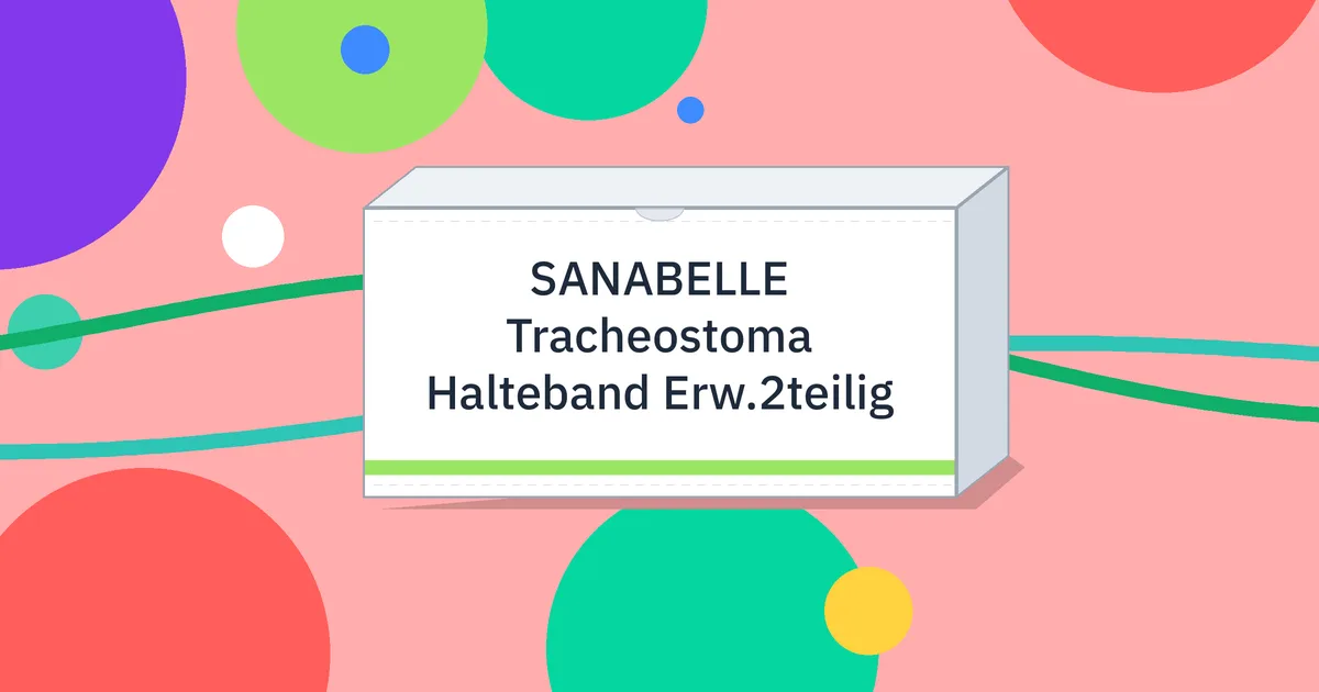 Symbolbild: Packung mit der Aufschrift SANABELLE Tracheostoma Halteband Erw.2teilig (PZN 02387316) – Verfügbarkeit und Bezug in Apotheken in Frankfurt am Main