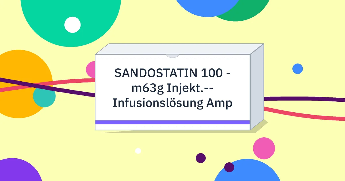 Symbolbild: Packung mit der Aufschrift SANDOSTATIN 100 -m63g Injekt.--Infusionslösung Amp (PZN 06880203) – Verfügbarkeit und Bezug in Apotheken in Frankfurt am Main