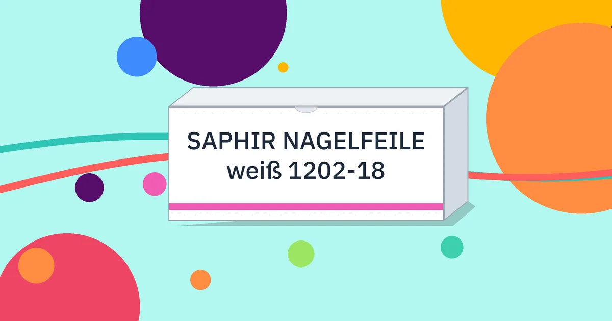 Symbolbild: Packung mit der Aufschrift SAPHIR NAGELFEILE weiß 1202-18 (PZN 07344524) – Verfügbarkeit und Bezug in Apotheken in Frankfurt am Main
