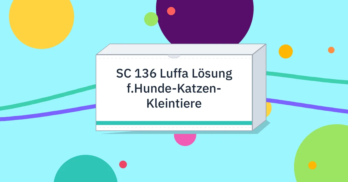 Symbolbild: Packung mit der Aufschrift SC 136 Luffa Lösung f.Hunde-Katzen-Kleintiere (PZN 09638477) – Verfügbarkeit und Bezug in Apotheken in Frankfurt am Main