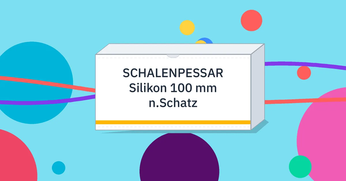 Symbolbild: Packung mit der Aufschrift SCHALENPESSAR Silikon 100 mm n.Schatz (PZN 03672094) – Verfügbarkeit und Bezug in Apotheken in Frankfurt am Main
