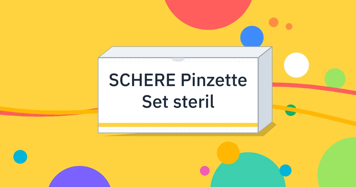 Symbolbild: Packung mit der Aufschrift SCHERE Pinzette Set steril (PZN 10125843) – Verfügbarkeit und Bezug in Apotheken in Frankfurt am Main