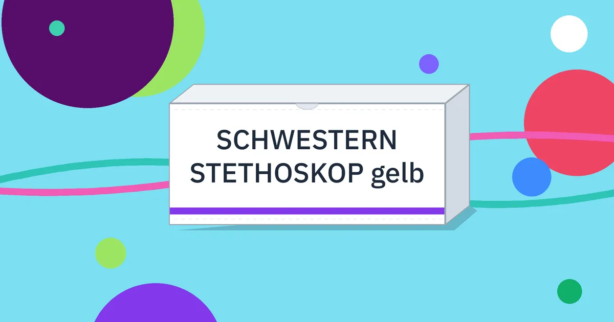 Symbolbild: Packung mit der Aufschrift SCHWESTERN STETHOSKOP gelb (PZN 00925459) – Verfügbarkeit und Bezug in Apotheken in Frankfurt am Main