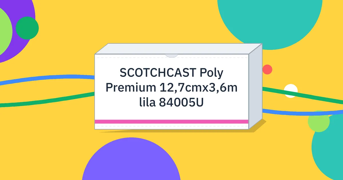 Symbolbild: Packung mit der Aufschrift SCOTCHCAST Poly Premium 12,7cmx3,6m lila 84005U (PZN 10082884) – Verfügbarkeit und Bezug in Apotheken in Frankfurt am Main