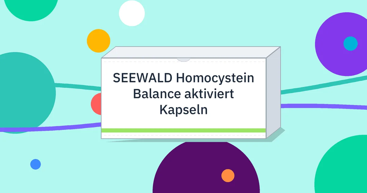 Symbolbild: Packung mit der Aufschrift SEEWALD Homocystein Balance aktiviert Kapseln (PZN 19816112) – Verfügbarkeit und Bezug in Apotheken in Frankfurt am Main