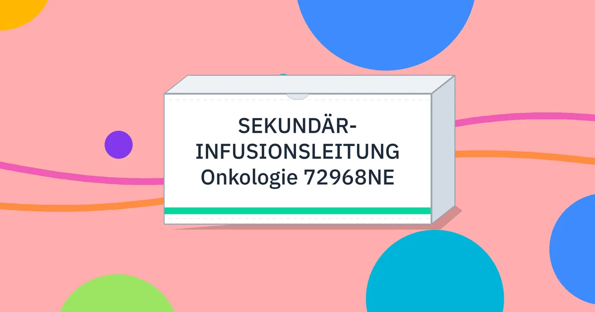 Symbolbild: Packung mit der Aufschrift SEKUNDÄR-INFUSIONSLEITUNG Onkologie 72968NE (PZN 13589336) – Verfügbarkeit und Bezug in Apotheken in Frankfurt am Main