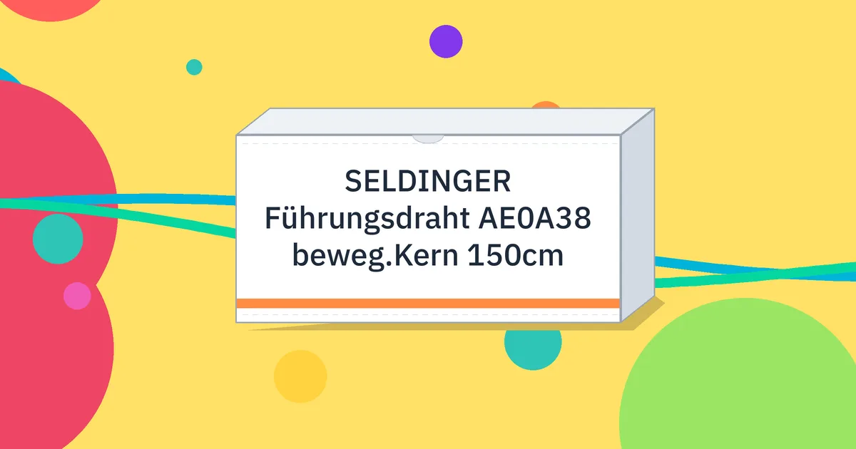 Symbolbild: Packung mit der Aufschrift SELDINGER Führungsdraht AE0A38 beweg.Kern 150cm (PZN 00154447) – Verfügbarkeit und Bezug in Apotheken in Frankfurt am Main