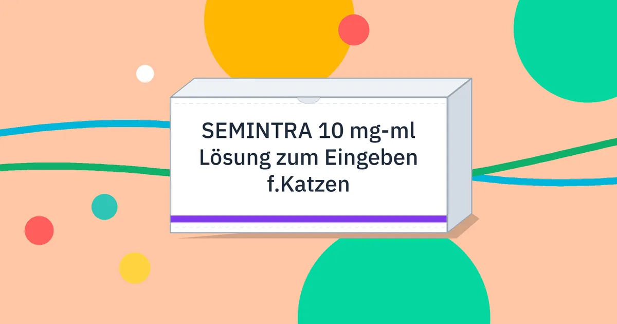 Symbolbild: Packung mit der Aufschrift SEMINTRA 10 mg-ml Lösung zum Eingeben f.Katzen (PZN 16822017) – Verfügbarkeit und Bezug in Apotheken in Frankfurt am Main