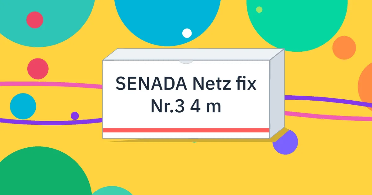 Symbolbild: Packung mit der Aufschrift SENADA Netz fix Nr.3 4 m (PZN 00483010) – Verfügbarkeit und Bezug in Apotheken in Frankfurt am Main