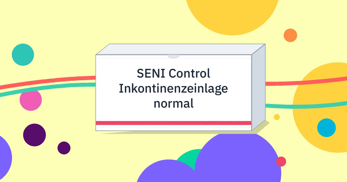 Symbolbild: Packung mit der Aufschrift SENI Control Inkontinenzeinlage normal (PZN 11509971) – Verfügbarkeit und Bezug in Apotheken in Frankfurt am Main